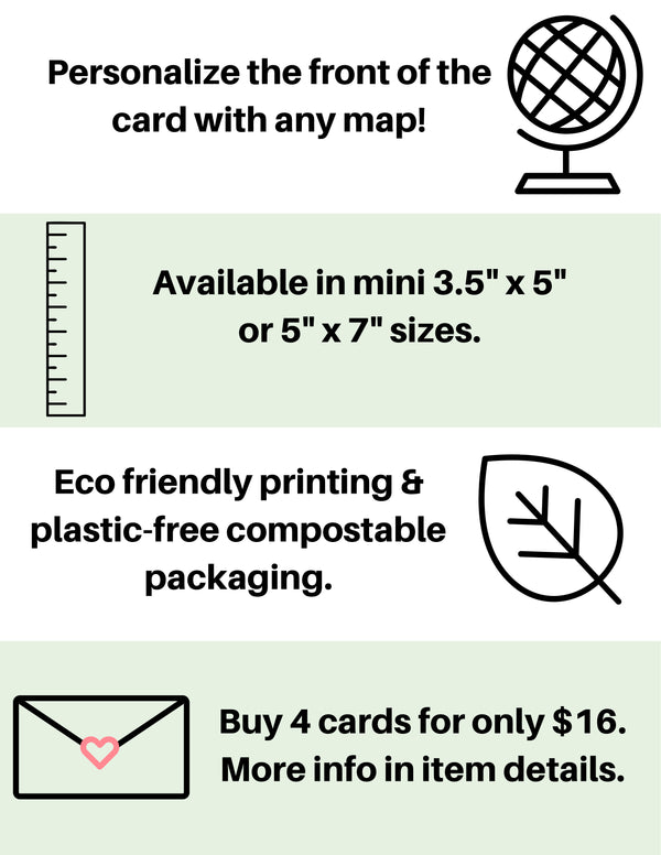 Welcome to the world Mini Map Card - Granny Panty Designs